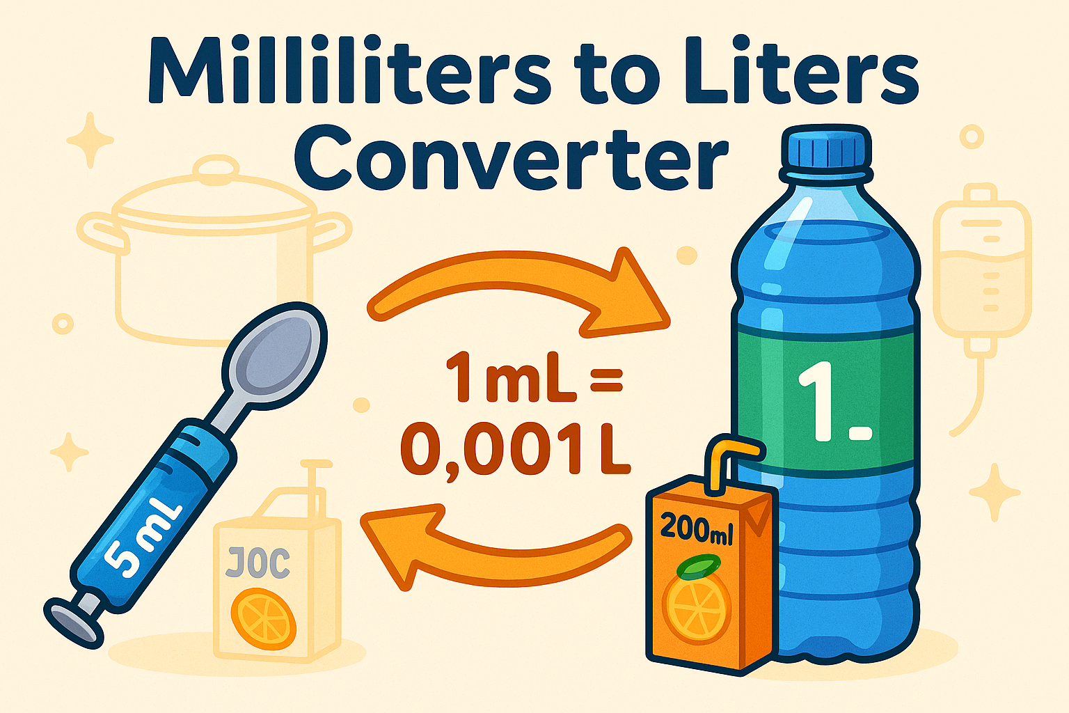 Convertitore da Millilitri a Litri - JetCalculator