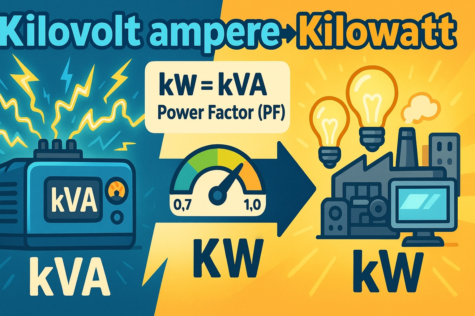 Convertitore da Kilovolt Ampere a Kilowatt - JetCalculator